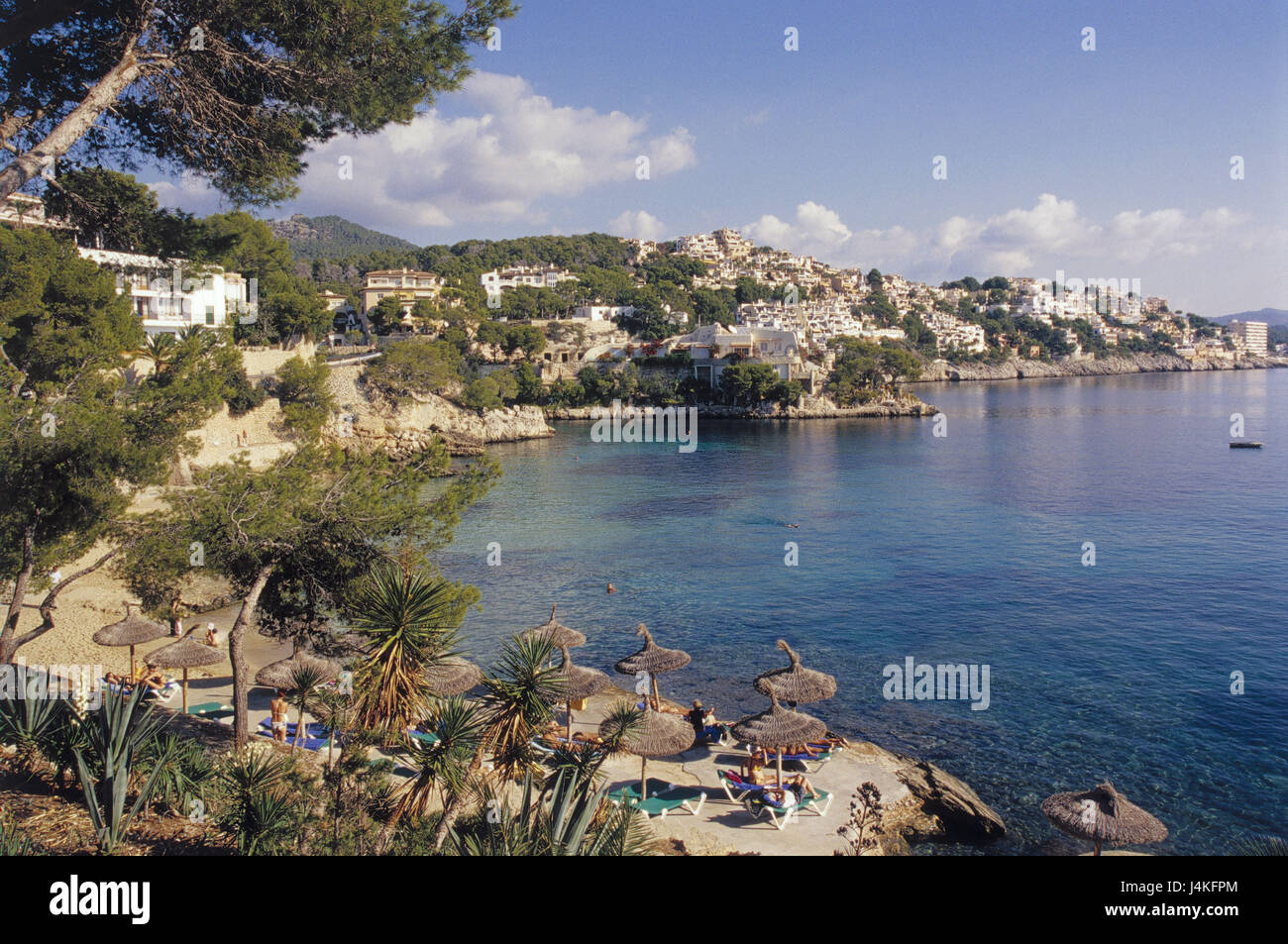 Spain, island Majorca, Fornells, bay, town view Europe, Südwesteuropa ...