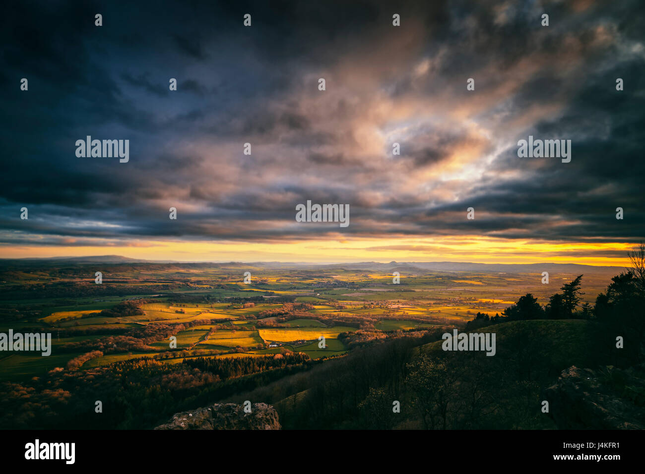 Dramatic Sunset over British Countryside Stock Photo - Alamy