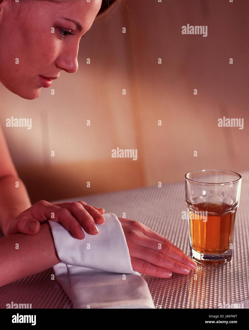 Urine therapy, glass, urine, woman, hand, envelopes measure, therapy ...