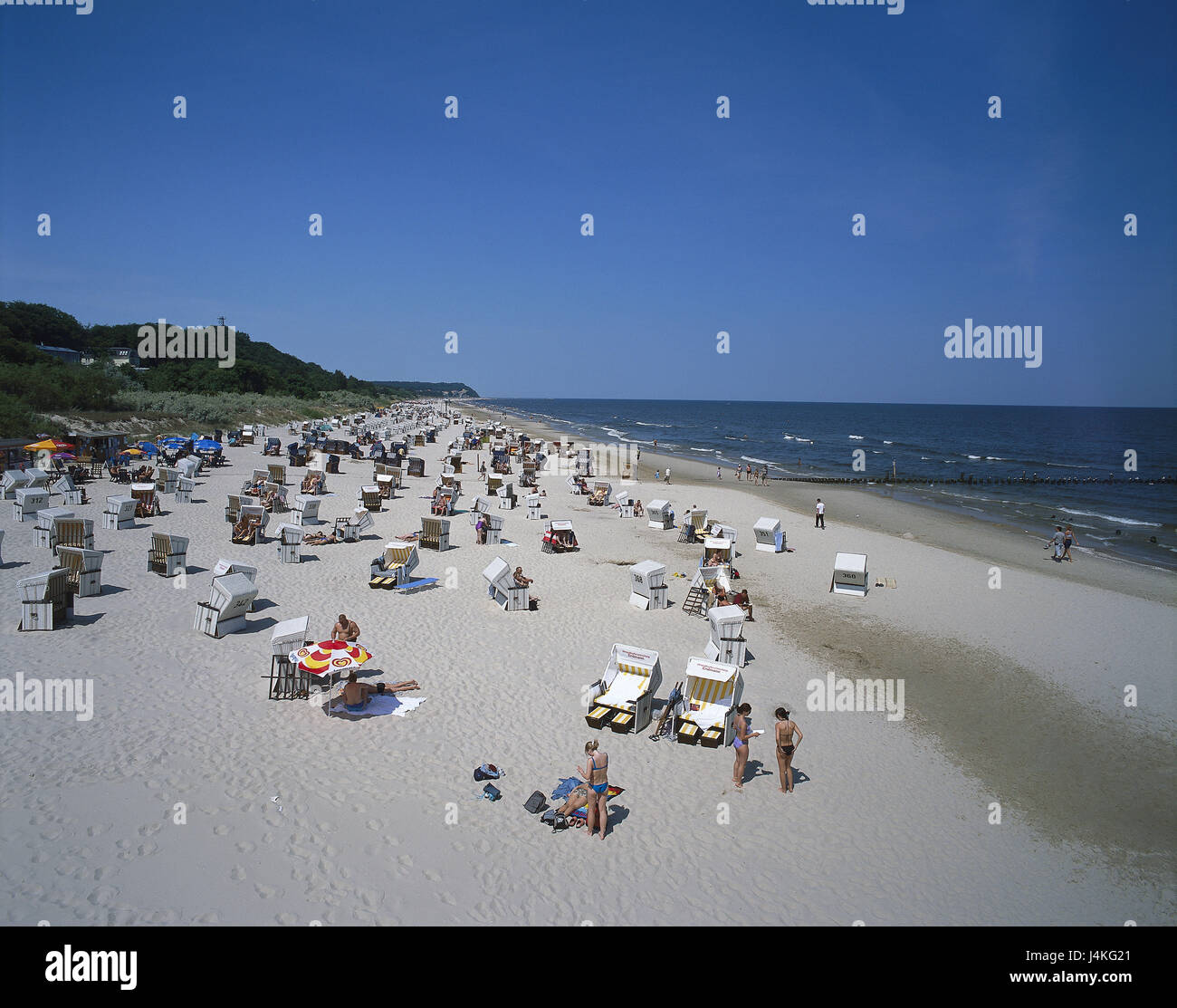 Germany, island Usedom, herring village, beach, beach chairs, tourists ...