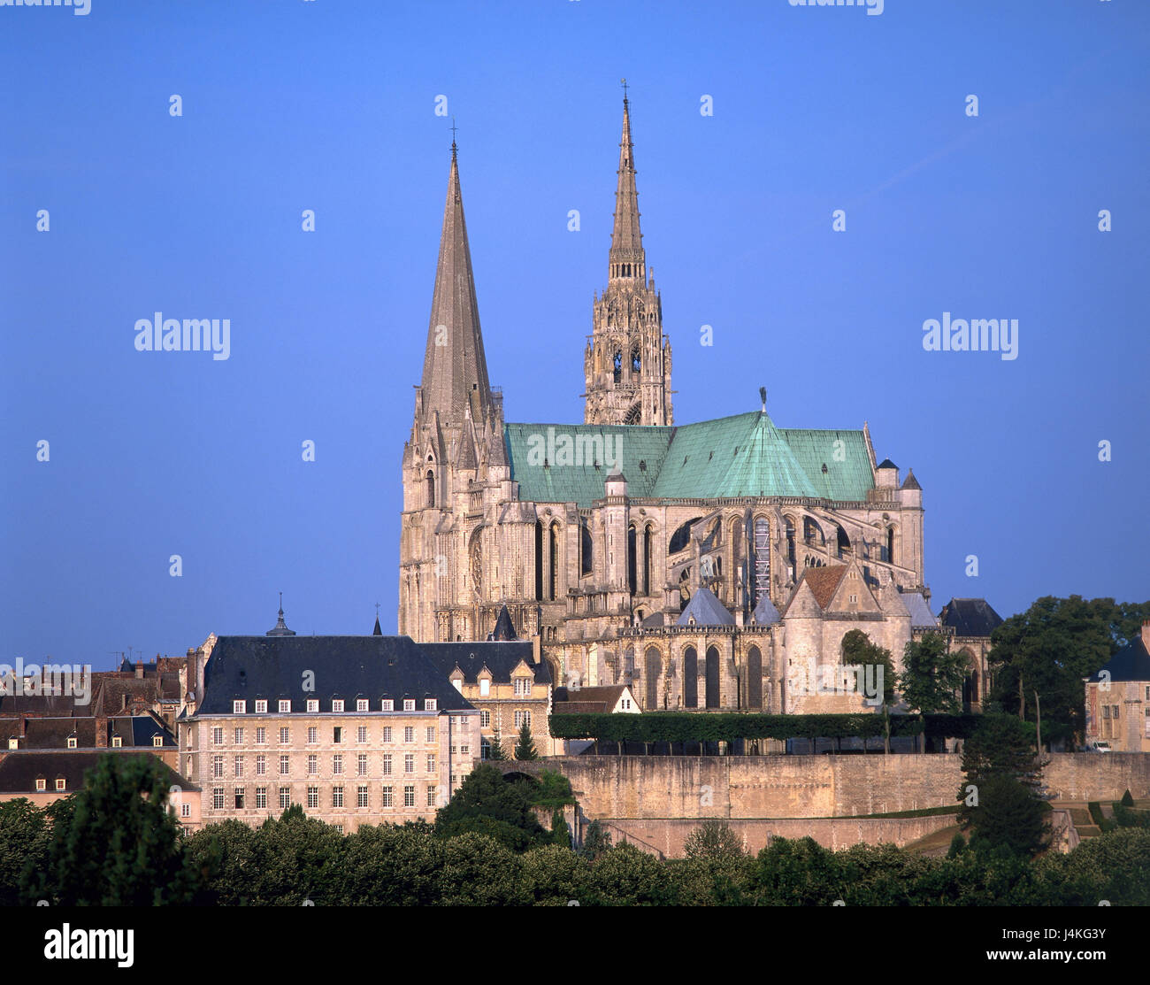 France, Chartres, cathedral town view, Notre lady Europe, department ...