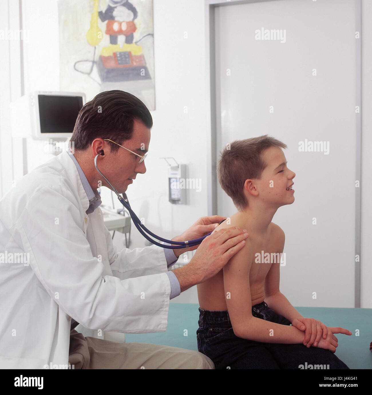 Medical practise, speech room, pediatrician, patient, boy, stethoscope ...