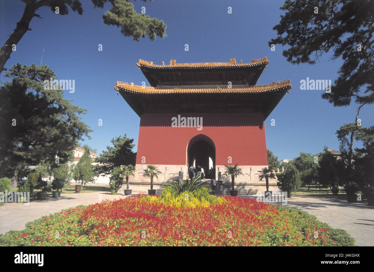 China, Hebei Sheng, Chengde, Puning temple, flowerbed Asia, Eastern ...
