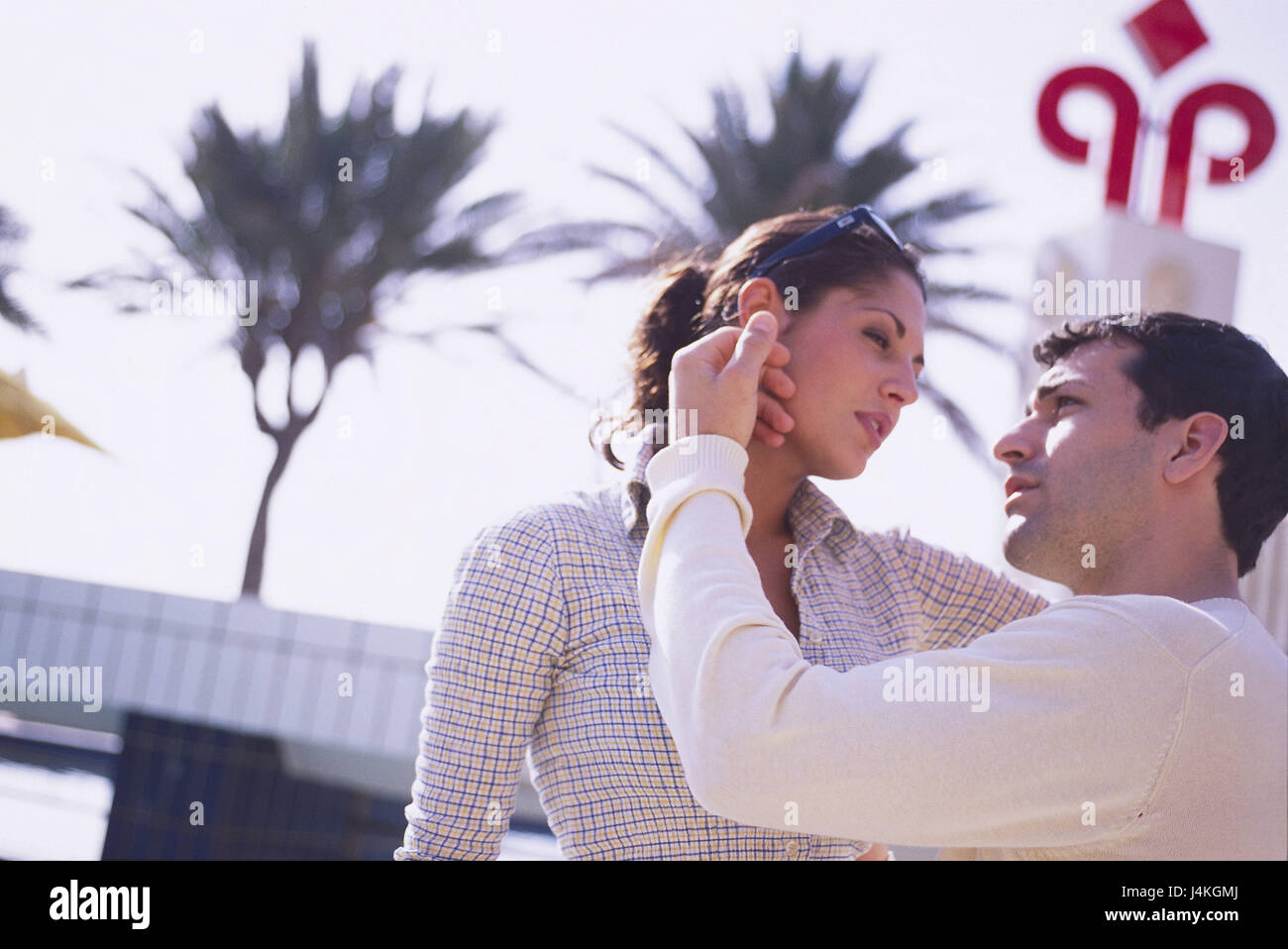 Couple, young, touch, affectionately, portrait, at the side , vacation ...