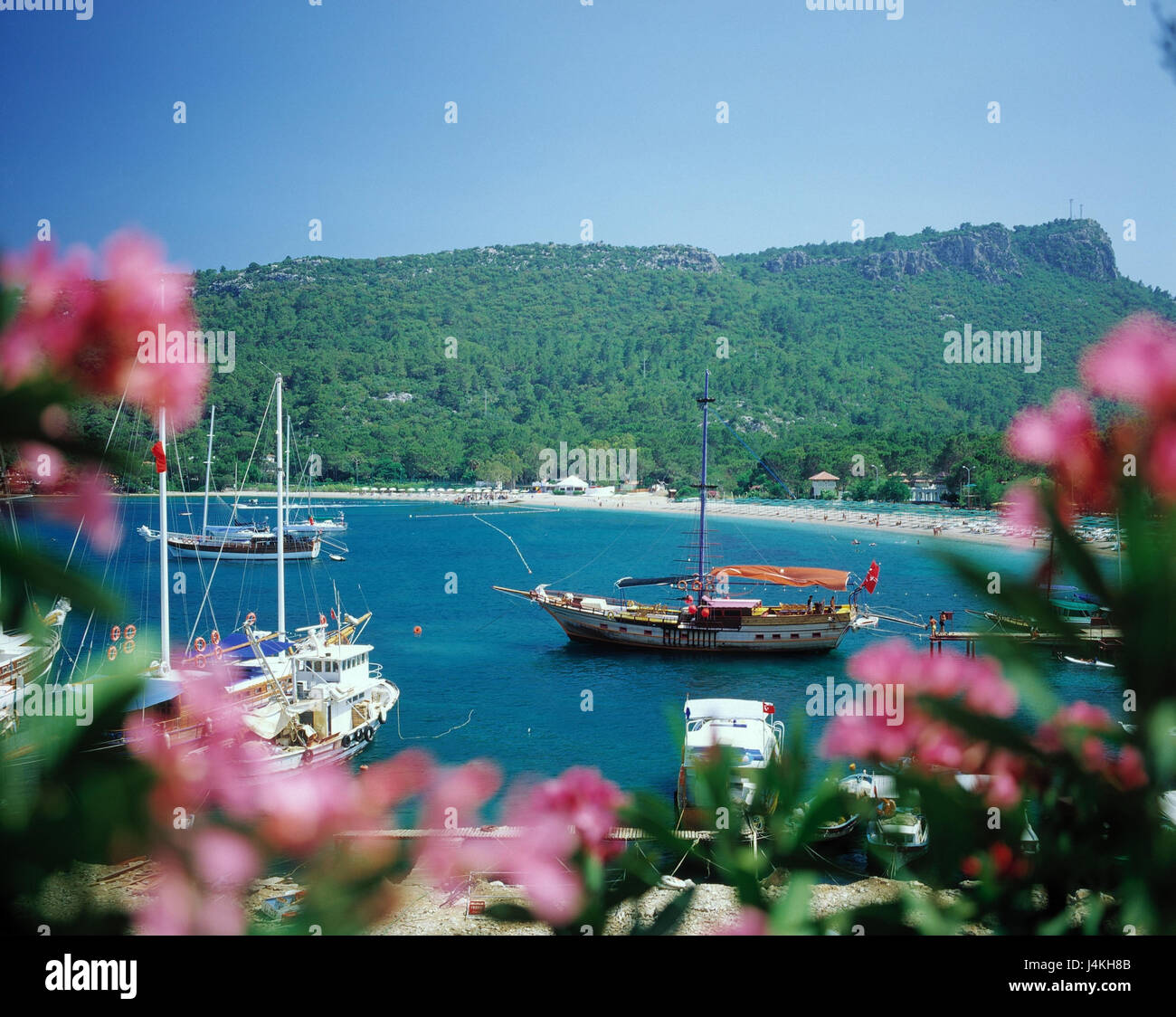 Turkey, Kemer, harbour coast, boats, ships, yacht, invest, shrub, near ...