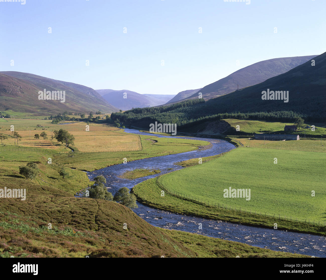 Great Britain, Scotland, Breamar, Clunie Water Europe, scenery, river ...