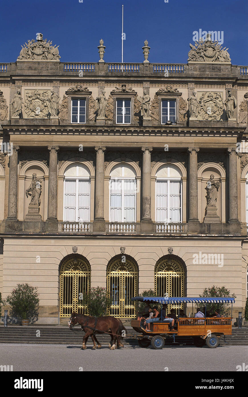 Germany, Upper Bavaria, Chiemgau, lock Lord's Lake Chiem, detail, horse ...