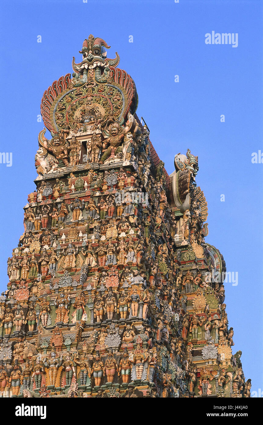 India, Tamil Nadu, Madurai, Minakshi temple, detail, statues Asia ...