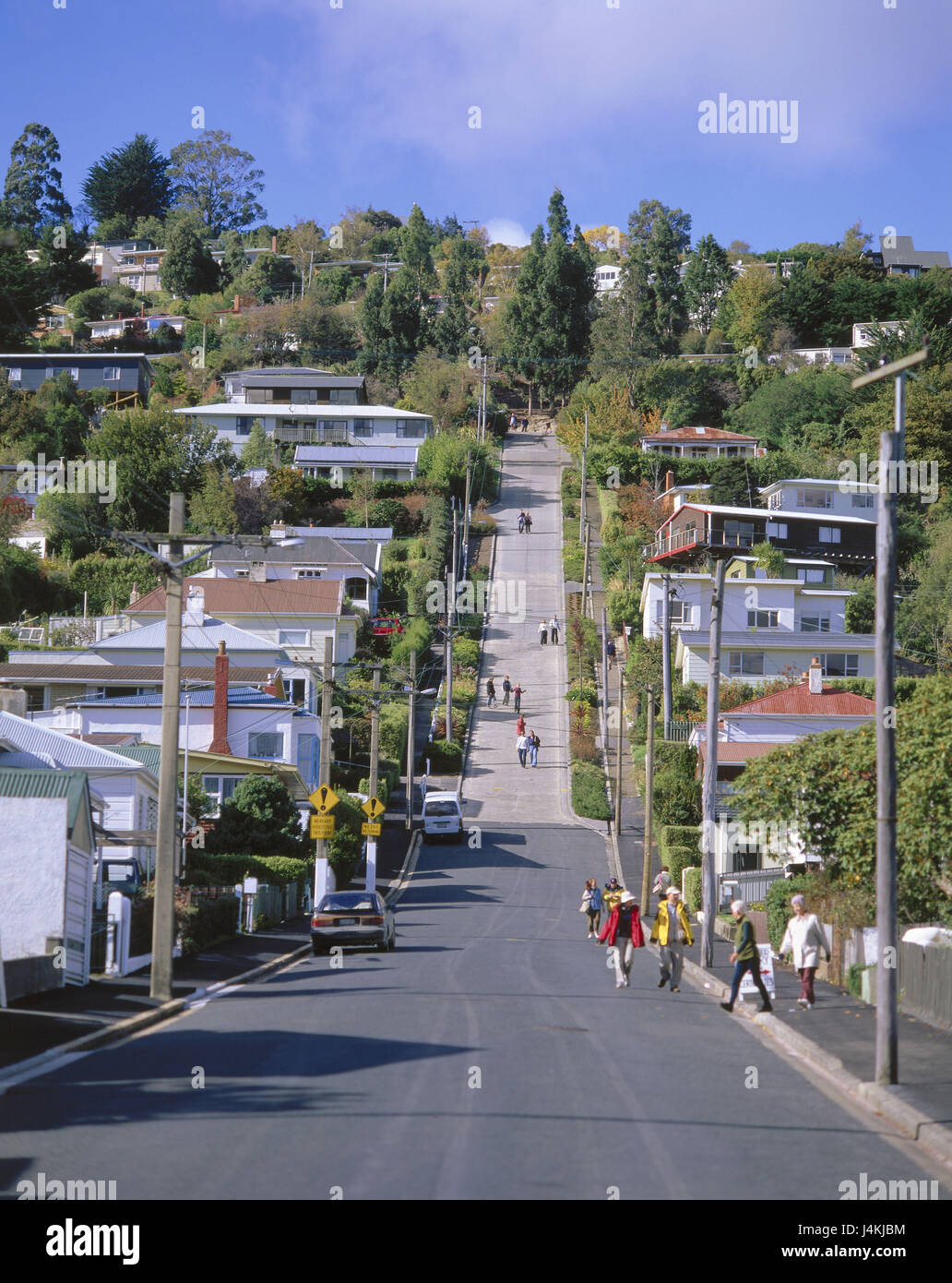 New Zealand, south island, Dunedin, Baldwin Street, street scene island ...