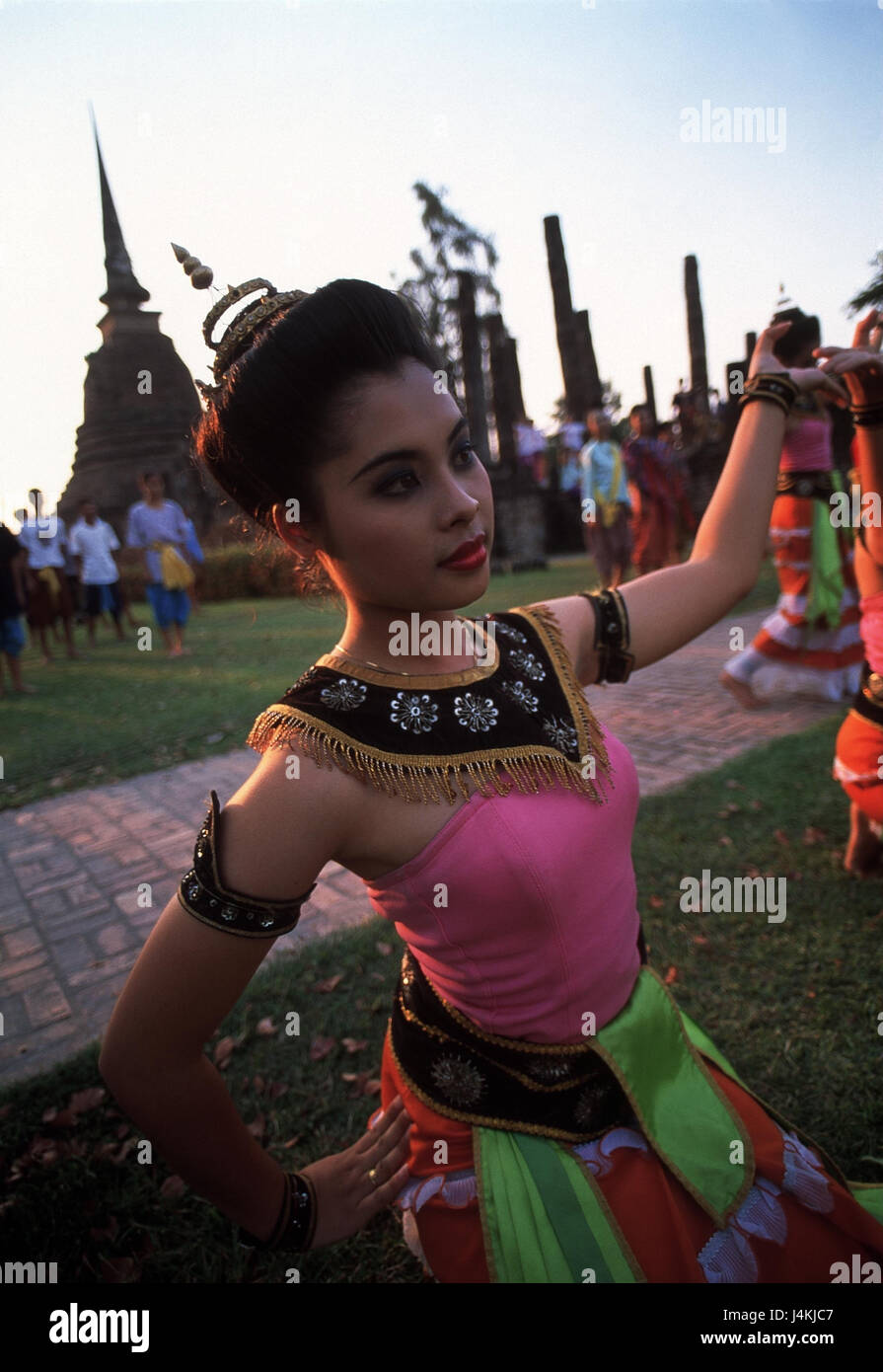 Thailand, temple dancer outside, folklore, dancer, traditions, woman ...