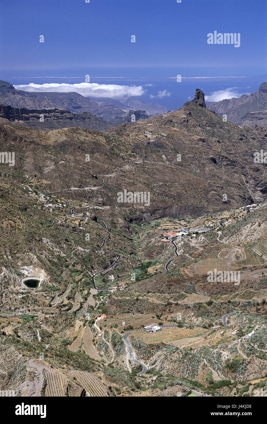 Spain, island grain Canaria, mountain landscape, overview Europe ...