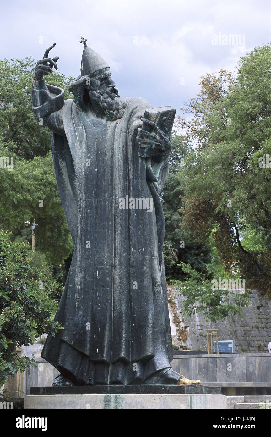Croatia, Dalmatia, Split, tower, statue, bishop Gregor von Nin, toe ...