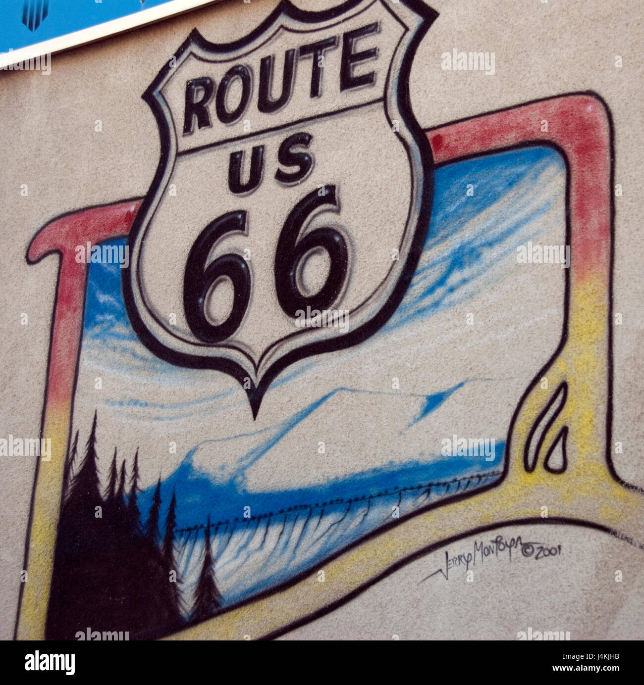 Route 66 Mural Stock Photo - Alamy