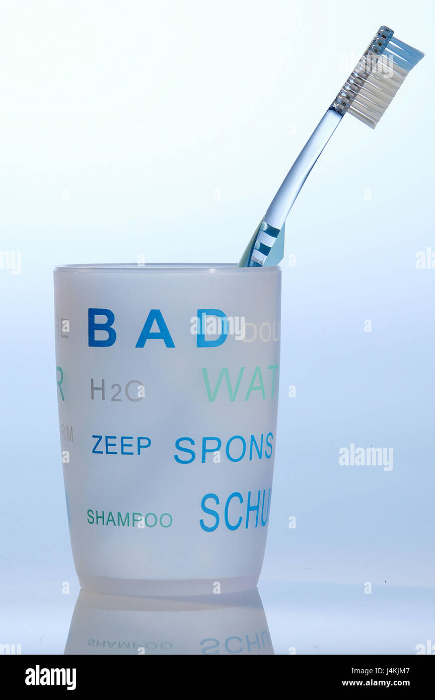 Toothbrush tumblers, toothbrush mug, drinking mug, brush, red-blue, cog ...