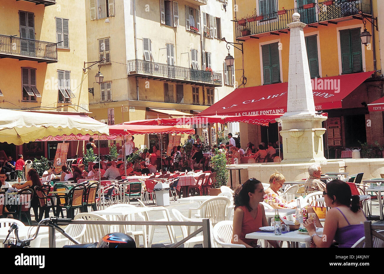 France, Riviera, Nice, Old Town, street cafes outside, Côte d'Azur ...