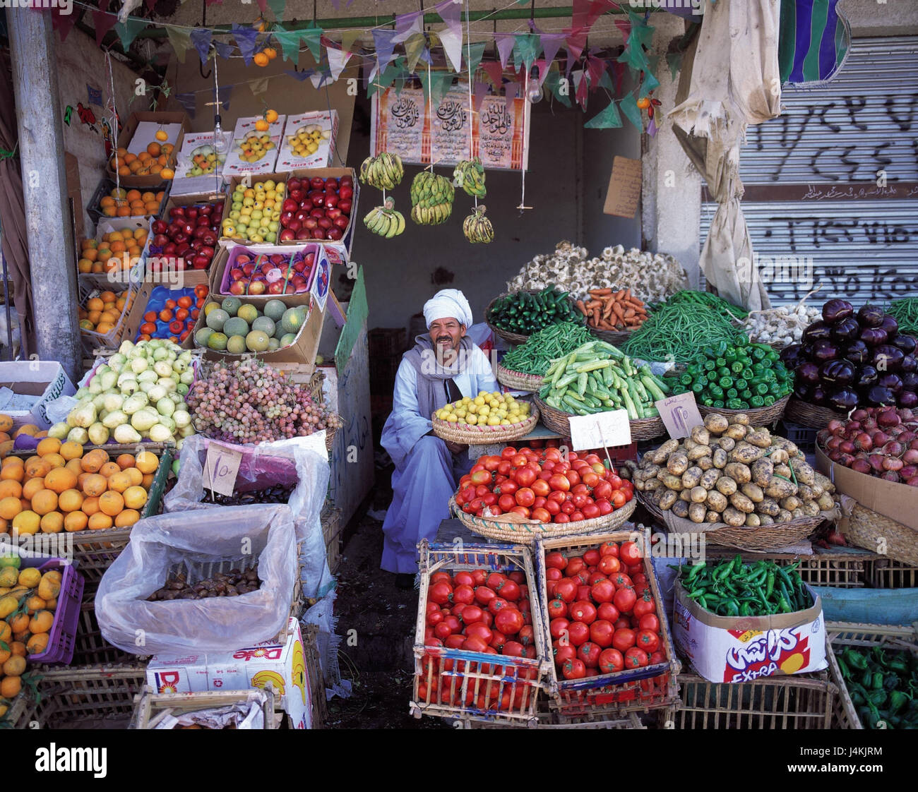 Egypt, Hurghada, Souk, vegetable market outside, market, fruit market ...