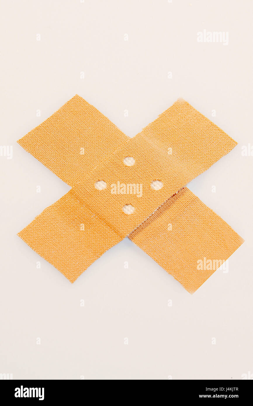 Plaster, crossed adhesive plaster, two, überkreuzt, cross, first aid ...