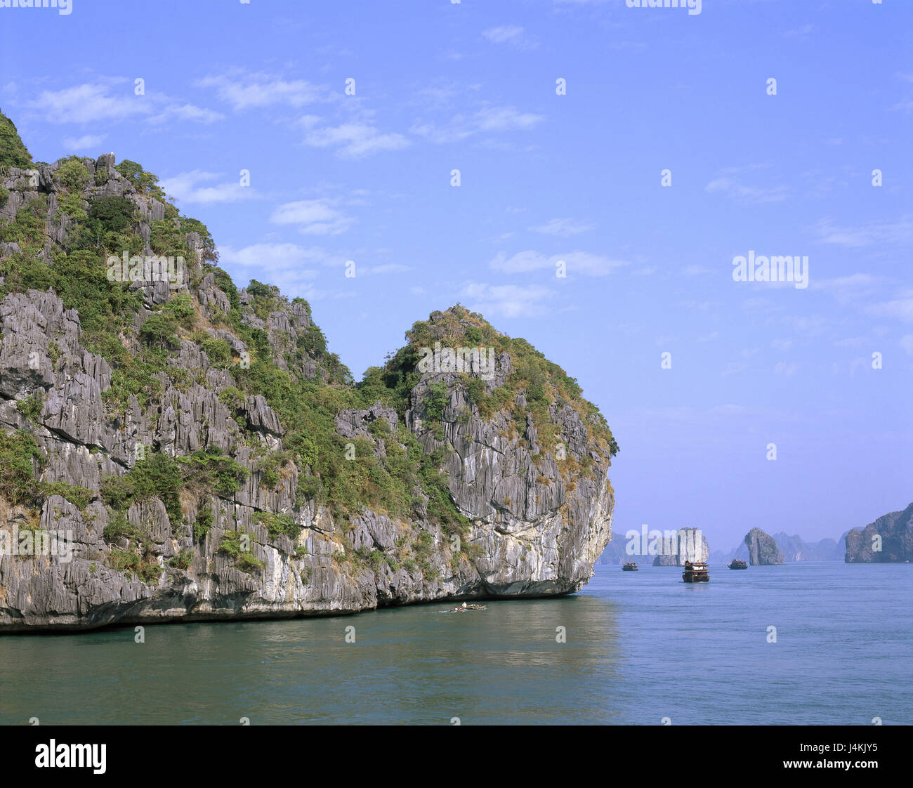 Vietnam, Halong Bay, bile island, excursion boats Asia, South-East Asia ...