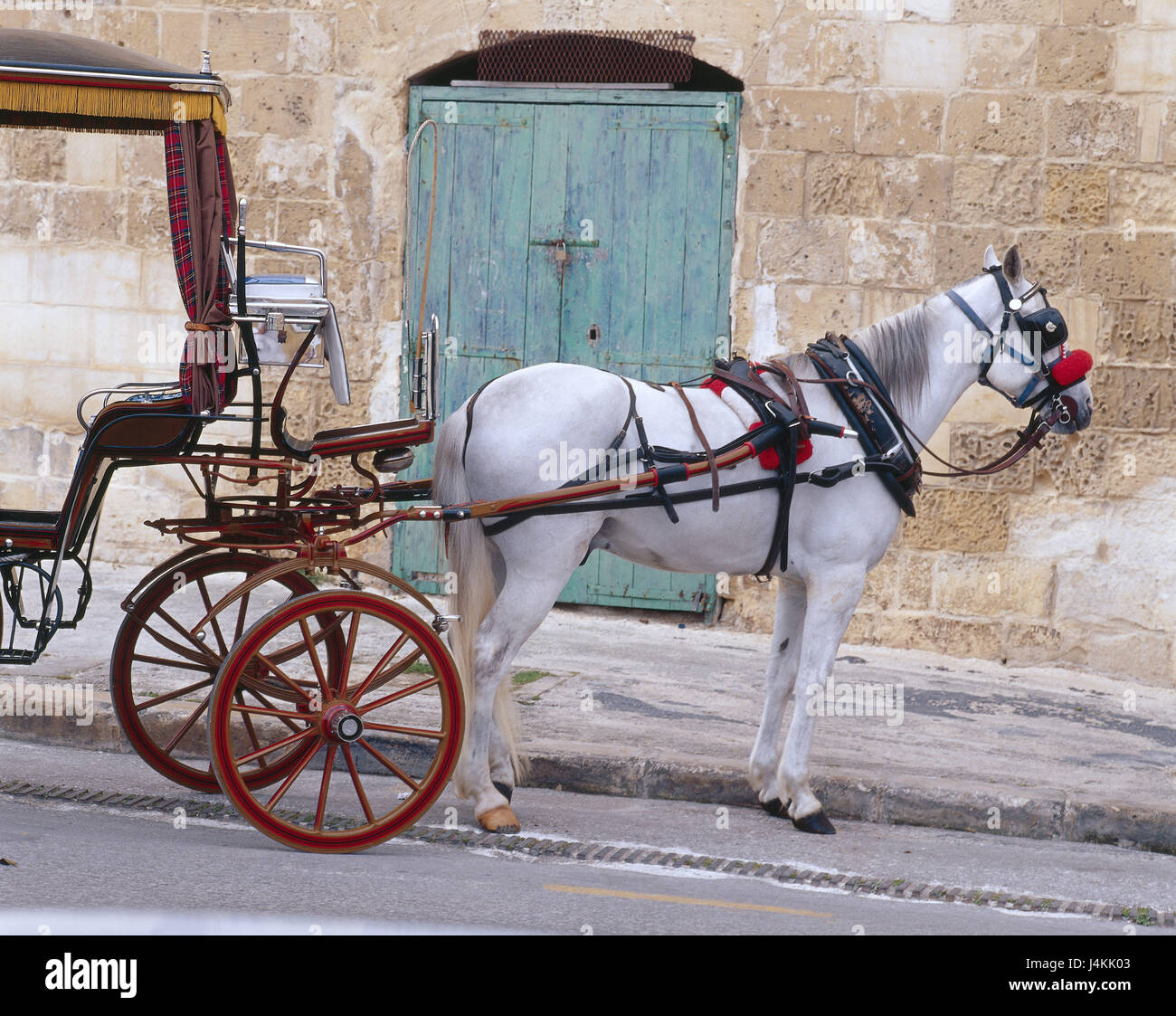 Island Malta, horse's carriage, at the side, detail island state ...