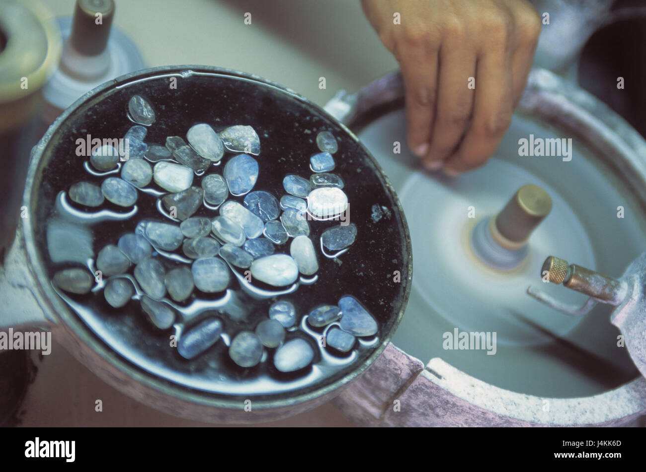Sri Lanka, Hikkaduwa, precious stone mine, hand, stones, grind Asia ...