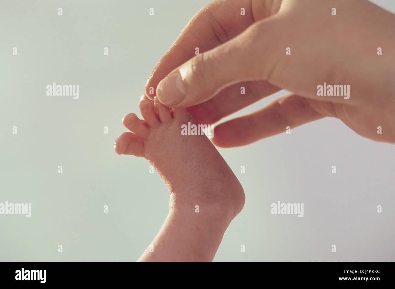 Women's hand, baby foot, touch woman, mother, hand, baby, infant, 1 ...