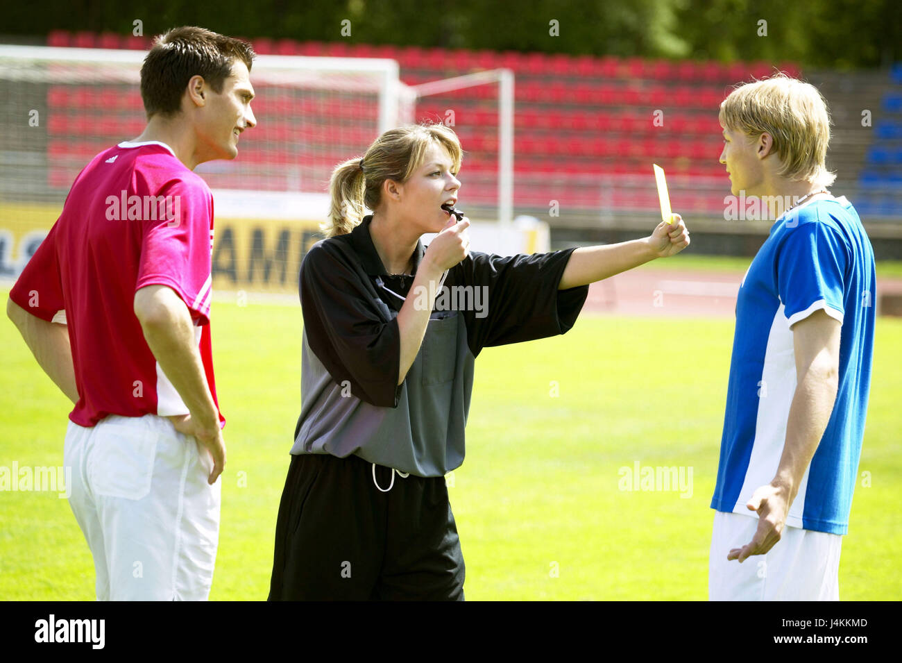 Football caution yellow card hi-res stock photography and images - Alamy