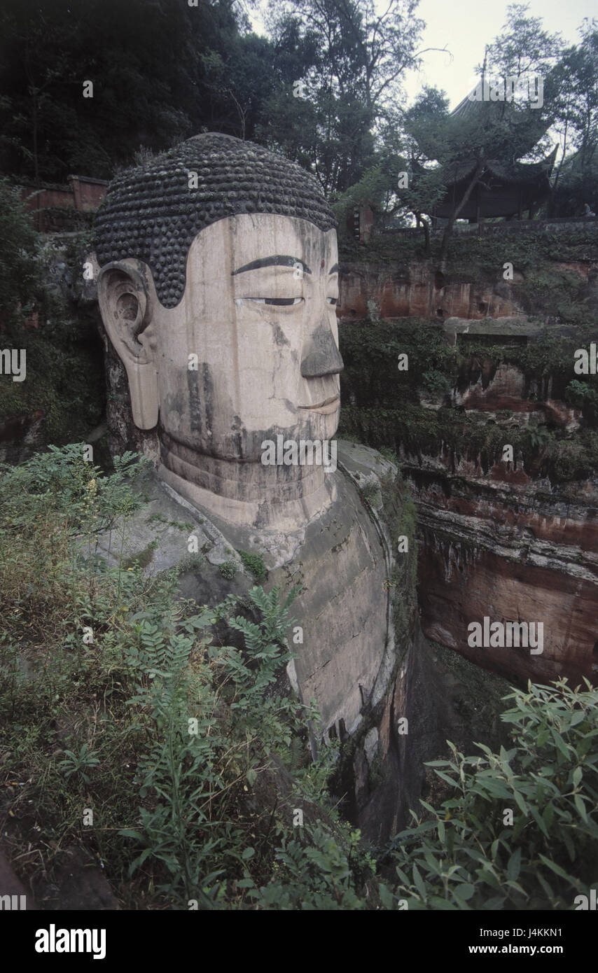China, Sichuan, Leshan, Buddha's statue, detail Asia, Eastern Asia ...