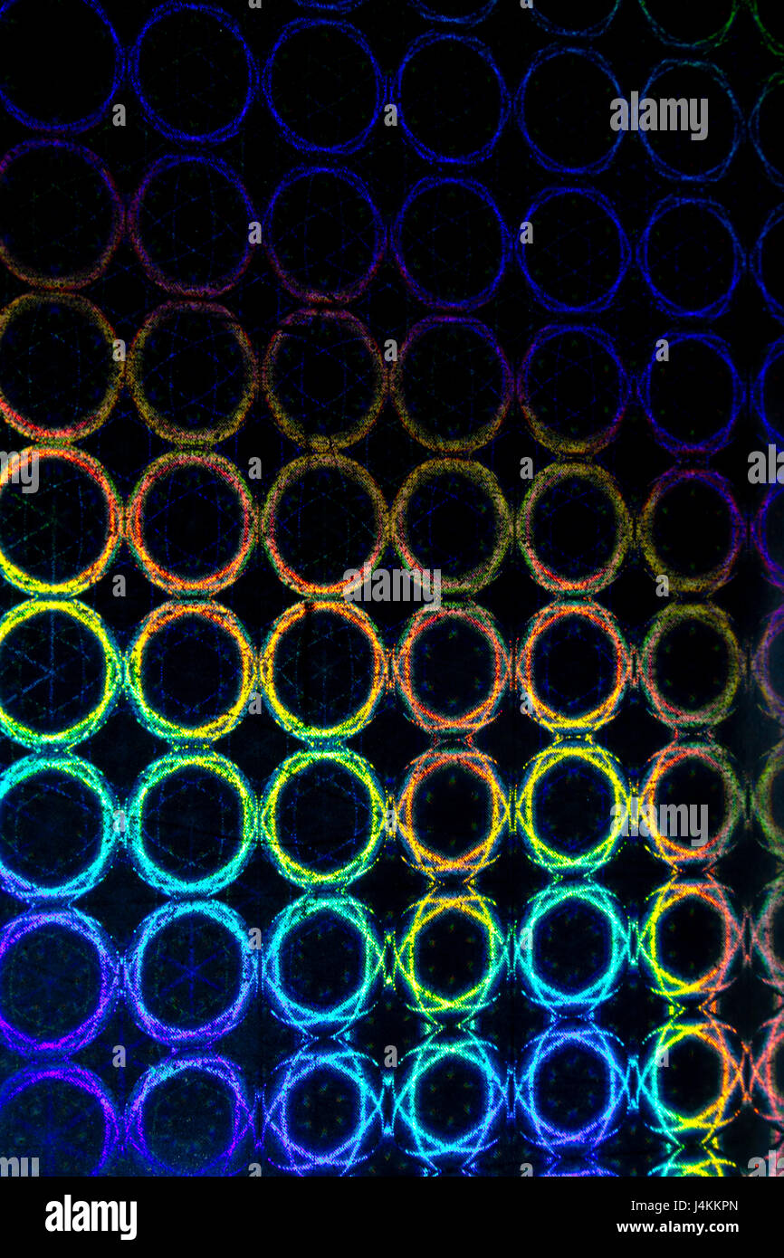Holographic Circles and Patterns on Black Background Stock Photo - Alamy