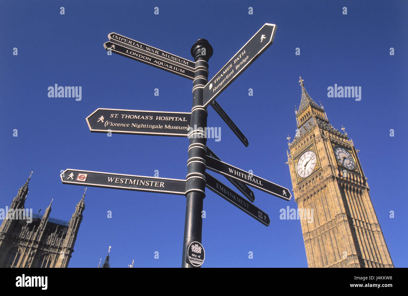 Great Britain, London, signs, Big Ben Europa, England, town, city ...