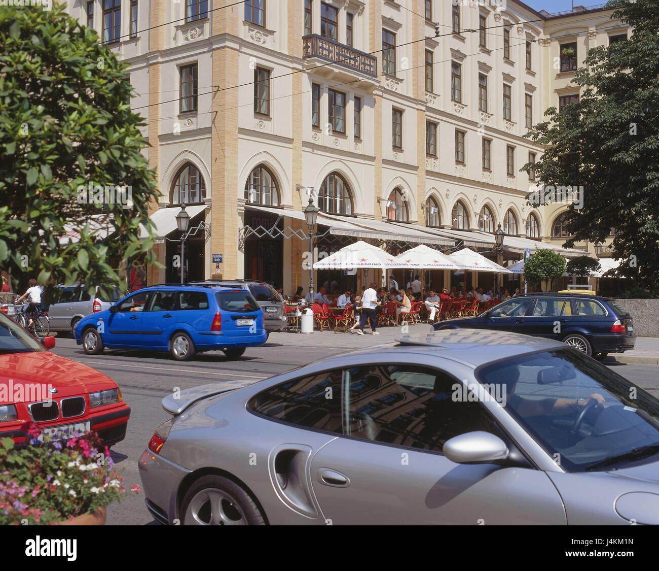Germany, Bavaria, Munich, Maximilianstrasse, cafe Roma, street, cars ...