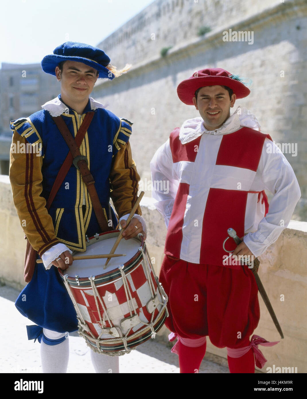 Malta, Valletta, fort piece Elmo, awake soldier, folklore clothes, drum ...