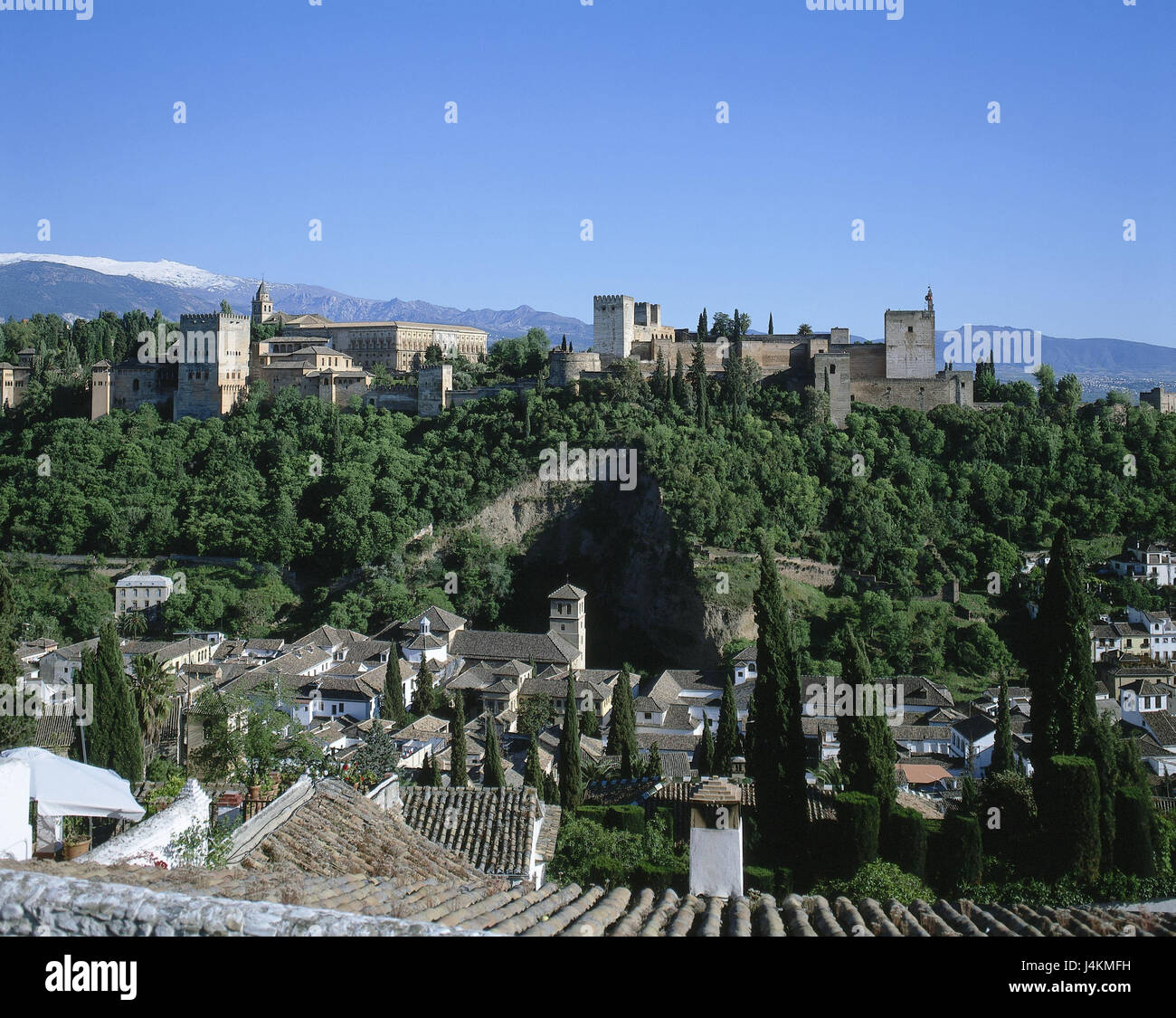 Spain, Granada, town view, Alhambra Andalusia, building, structure, 13 ...