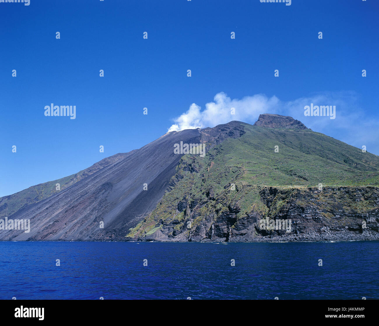Italy, Sicily, the Lipari Islands, Stromboli, volcano, slope, lava ...
