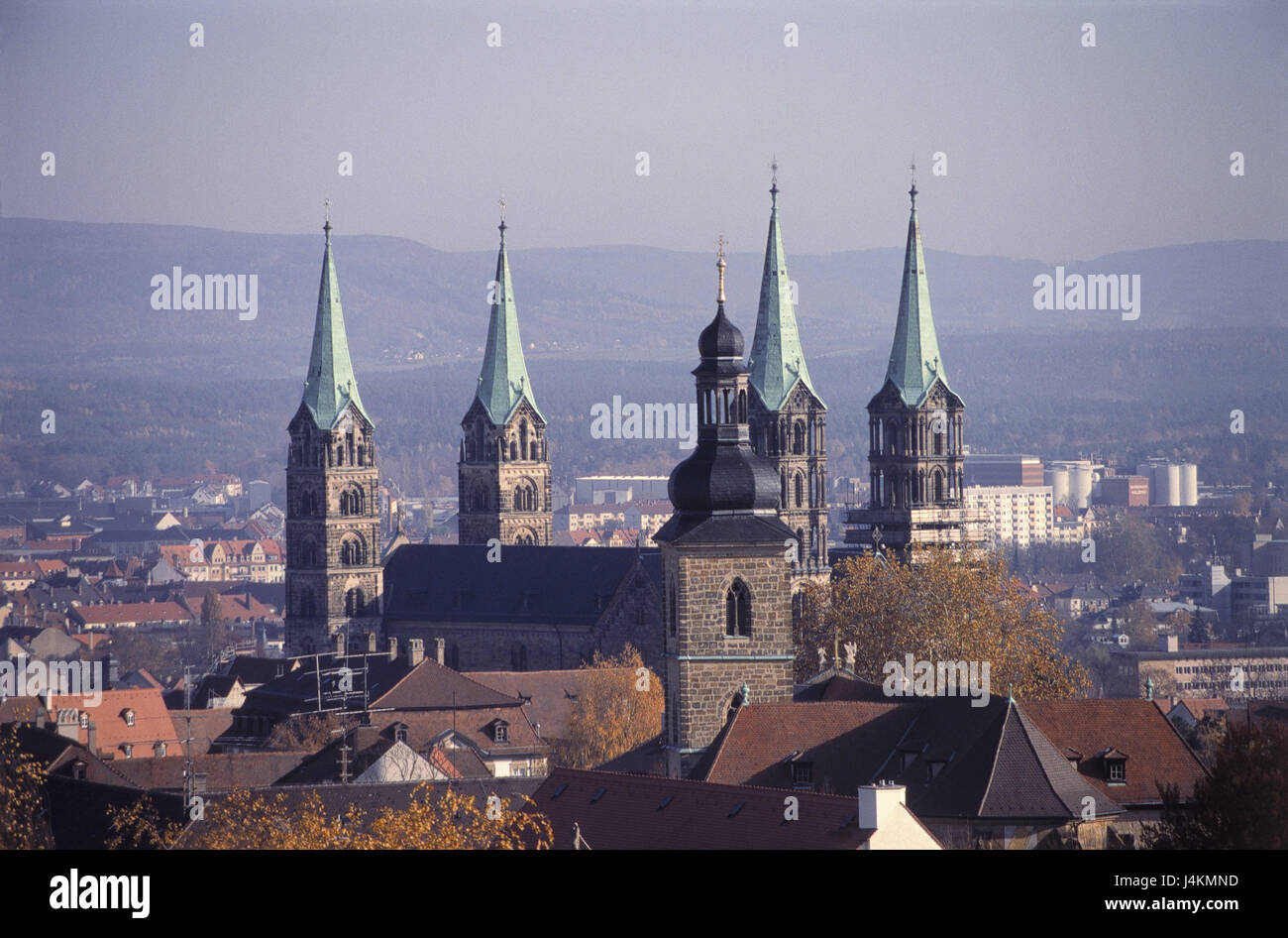 Germany, Bavaria, Bamberg, town overview, cathedral Europe, Franconia ...
