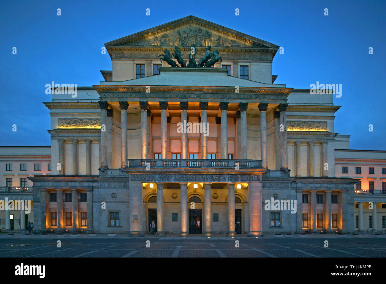 Poland, Warsaw, theatre square, opera theatre, dusk Europe, East Europe ...