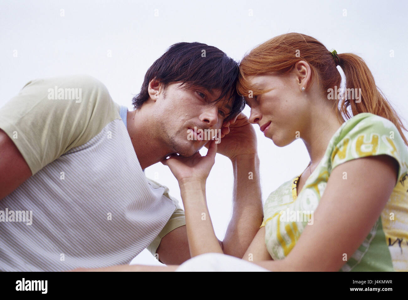 Couple, young, falls in love, affection, portrait, at the side ...