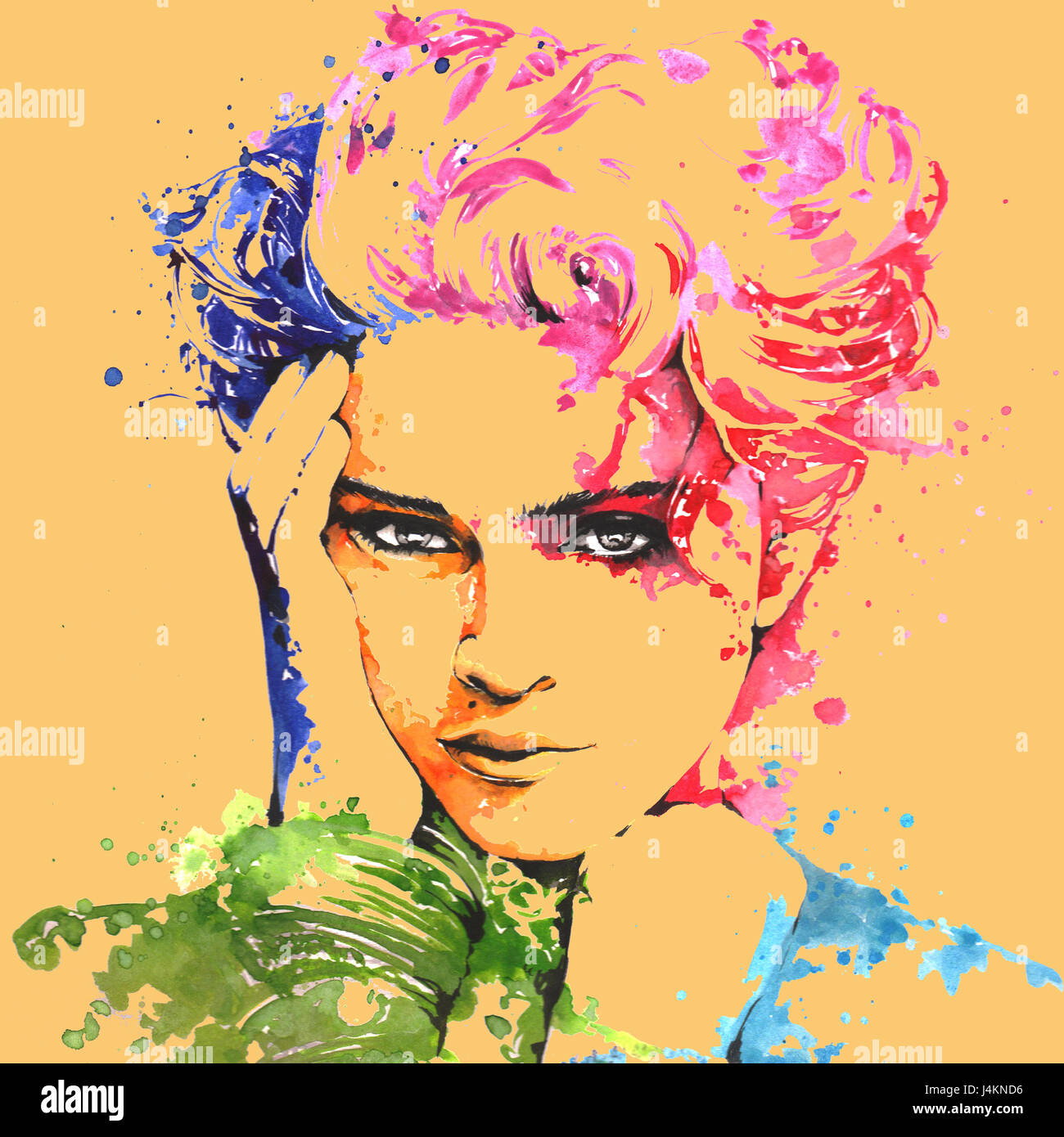 The famous pop singer Madonna on a water color painting Stock Photo - Alamy