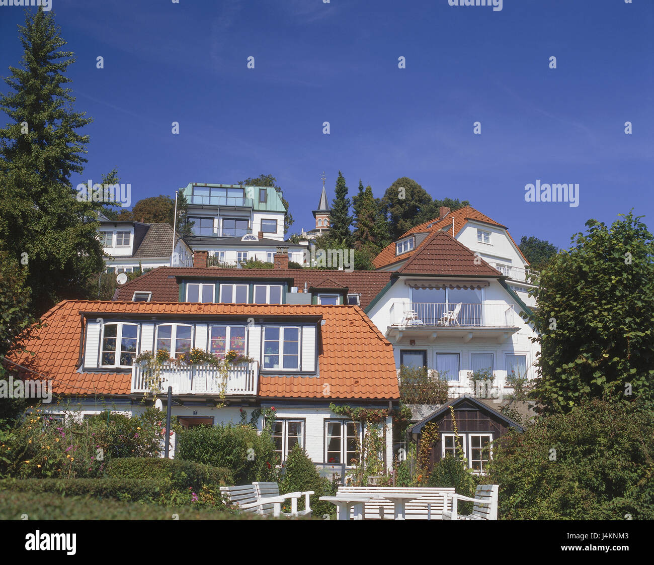 Germany, Hamburg, Blankenese, stairs fourth, residential houses Europe ...