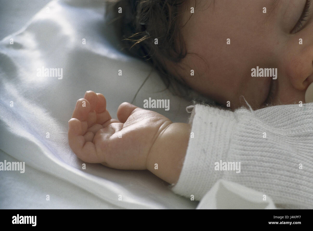 Baby, look, detail, sleep, hand inside, at home, bed, child, infant ...