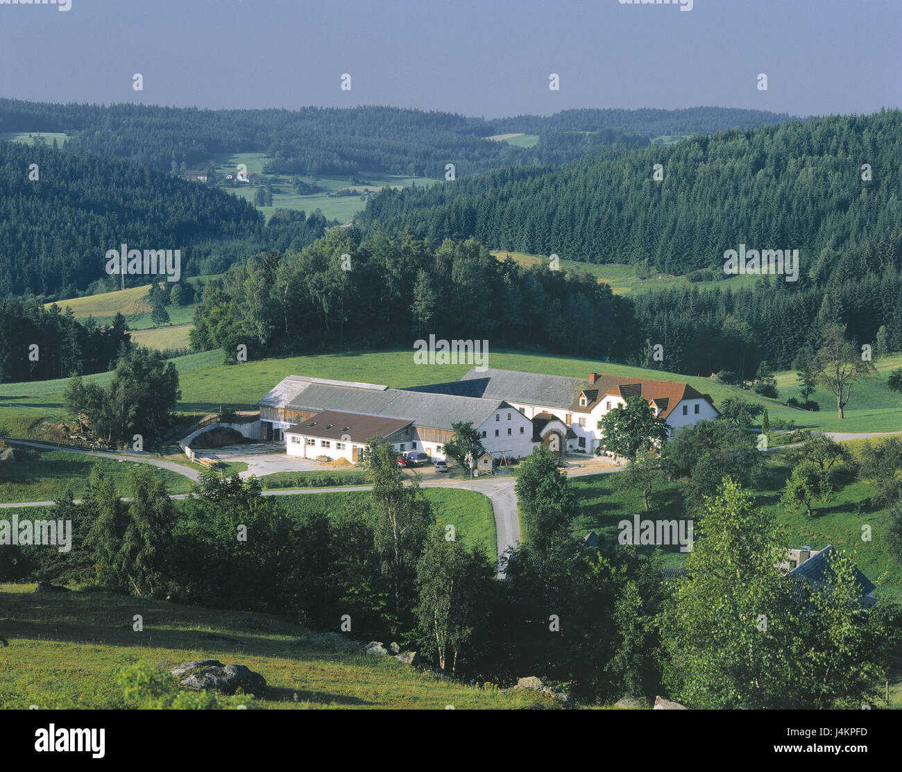 Austria, Lower Austria, forest fourth, farm, overview Europe, scenery ...