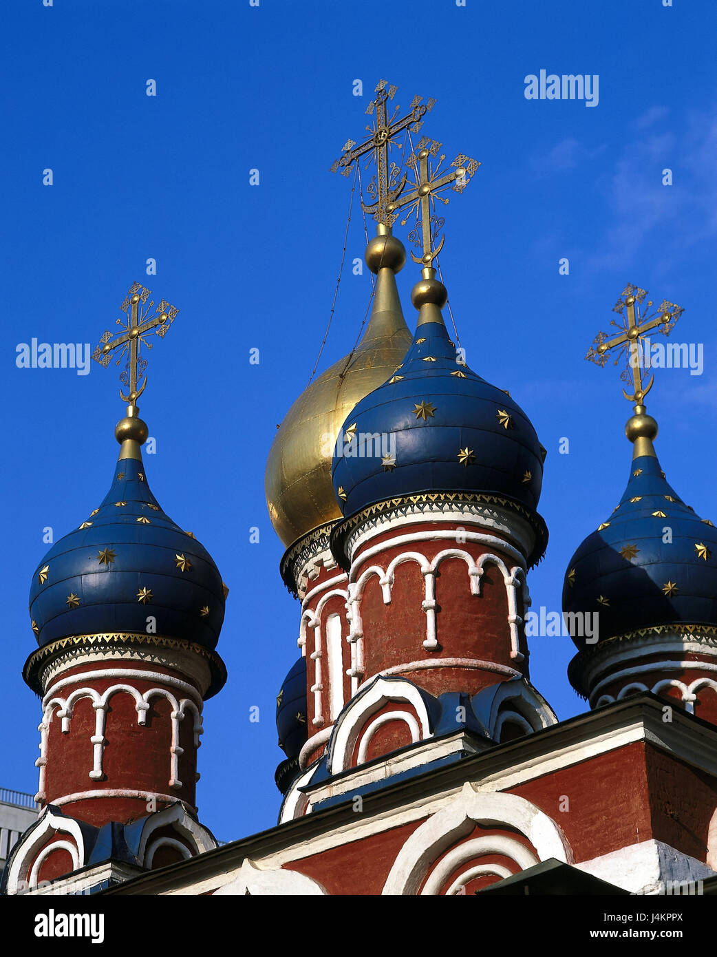 Russia, Moscow, Znamensky cathedral, detail, steeples capital ...