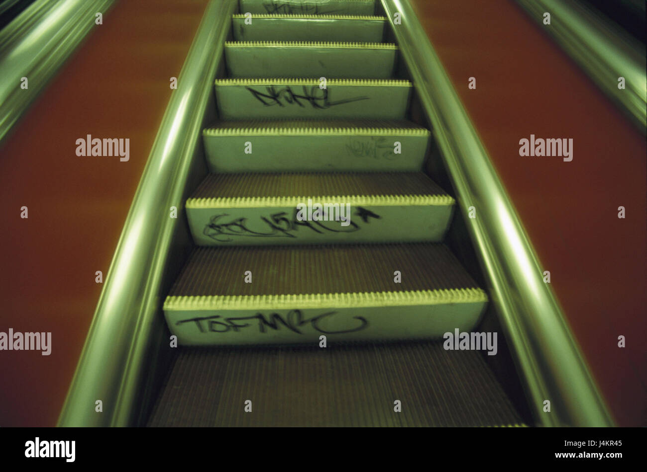 Escalator, detail, steps Europe, Hungary, Magyarország, Magyar ...