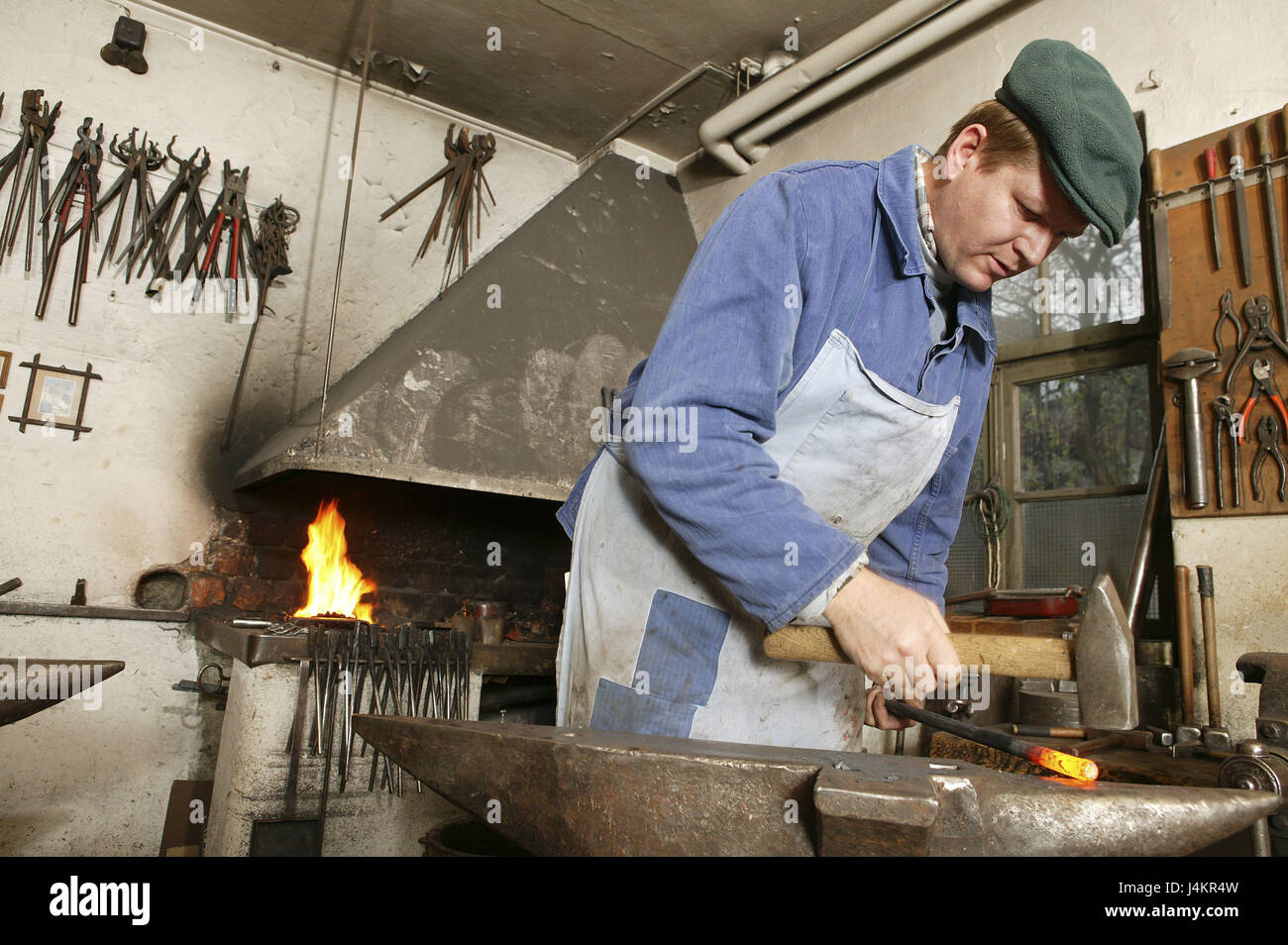 Garage, smith, anvil, manufacture, handrail smith-iron forges, man ...