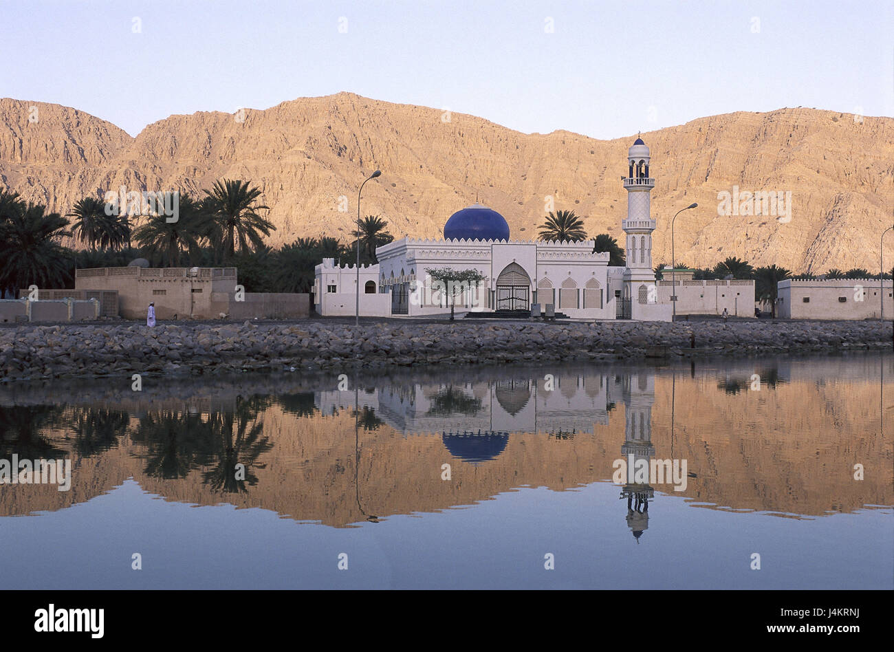 Oman, Musandam peninsula, Khasab, mosque front East, the Near East, the ...