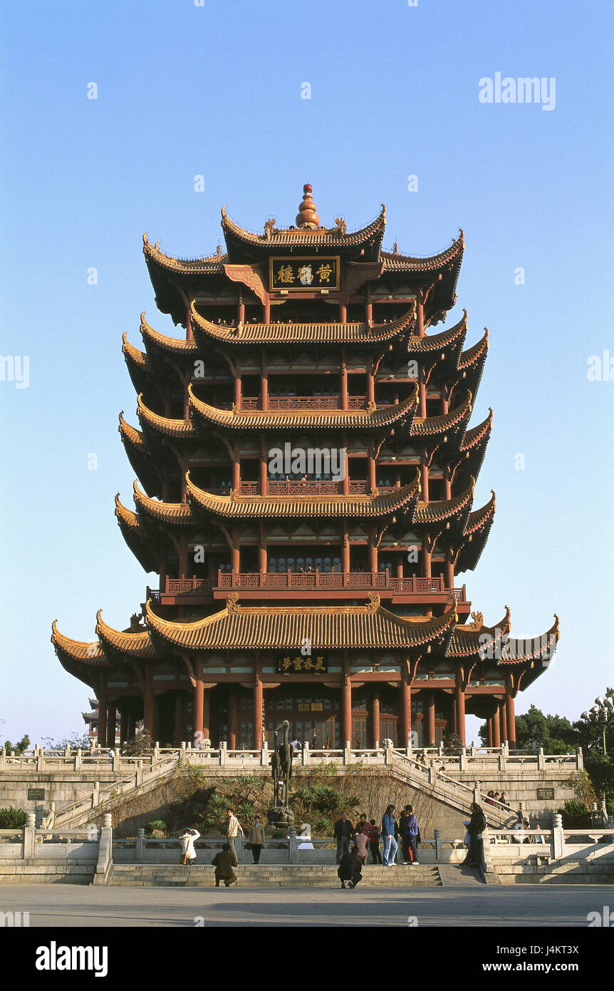 China, Hubei province, Wuhan, Huanghelou pagoda, visitor Asia, Eastern ...