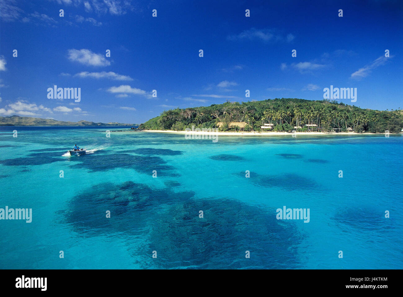 The South Pacific, Fiji islands, Yasawas, Oarsman Bay, boot no model ...
