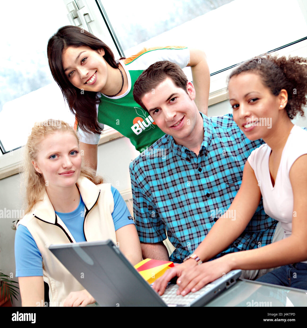 Students, laptop man, women, young, friends, fellow students, study ...
