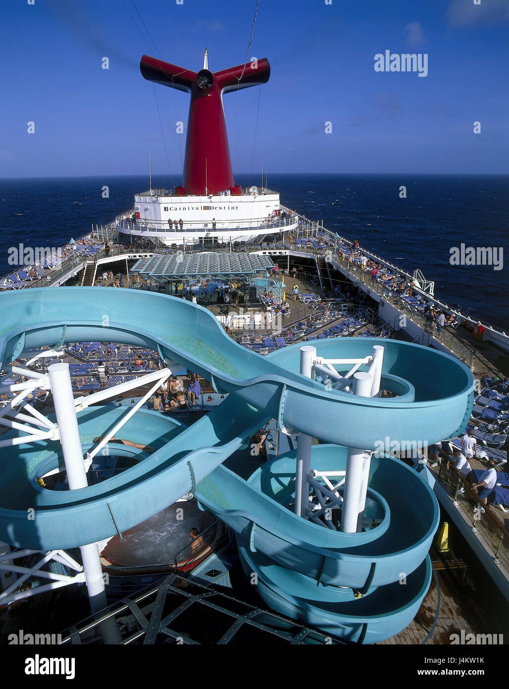 The Caribbean, cruise ship 'Carnival Destiny', solar cap, water ...
