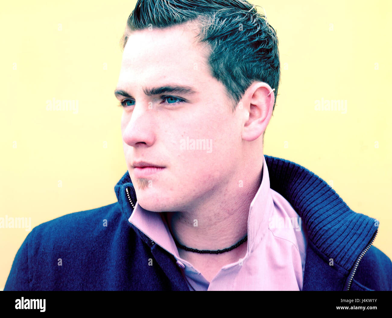Man daydream young seriously hi-res stock photography and images - Alamy