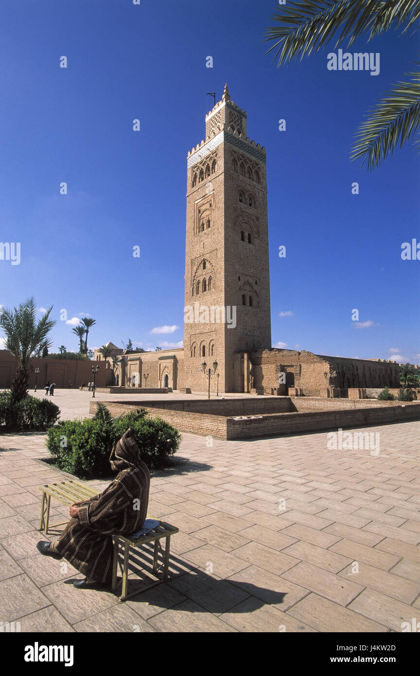 Morocco, Marrakech, mosque Koutoubia, minaret Africa, provincial centre ...